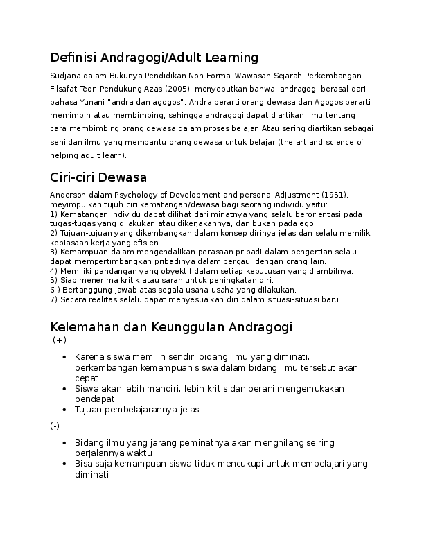 (DOC) Definisi Andragogi/Adult Learning