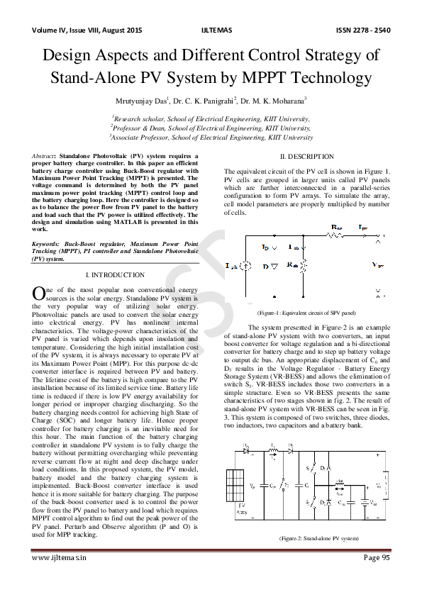 (PDF) Design Aspects and Different Control Strategy of Stand-Alone PV ...