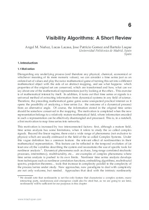 Pdf Visibility Algorithms A Short Review