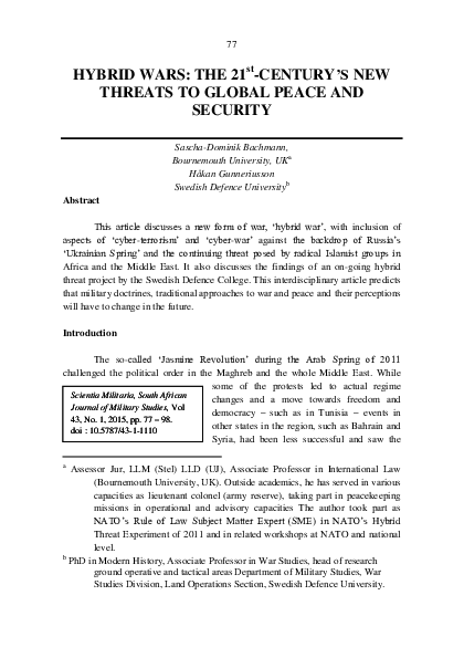 (PDF) Hybrid War as 21st Century Conflict