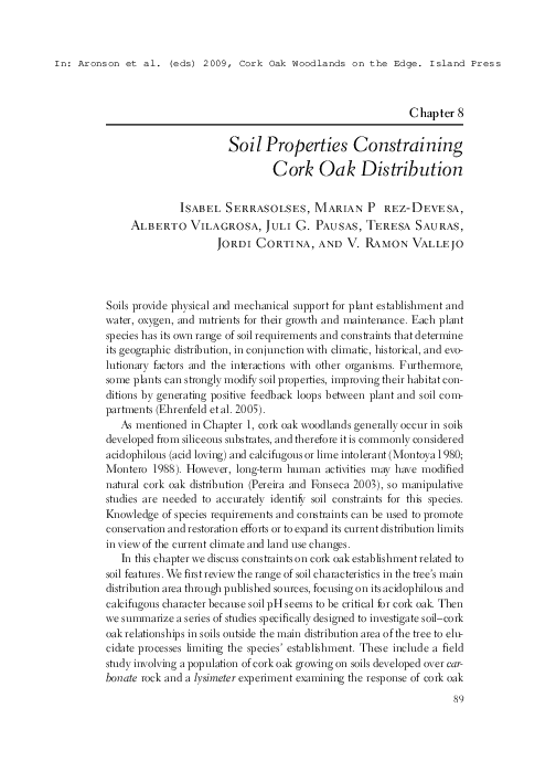 (PDF) Soil properties constraining cork oak distribution