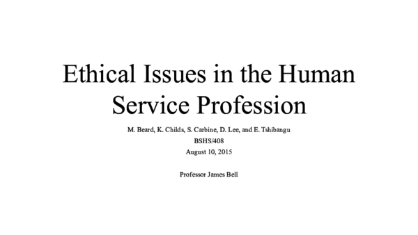 (PPT) Ethical Issues Associated With the Human Service Professional