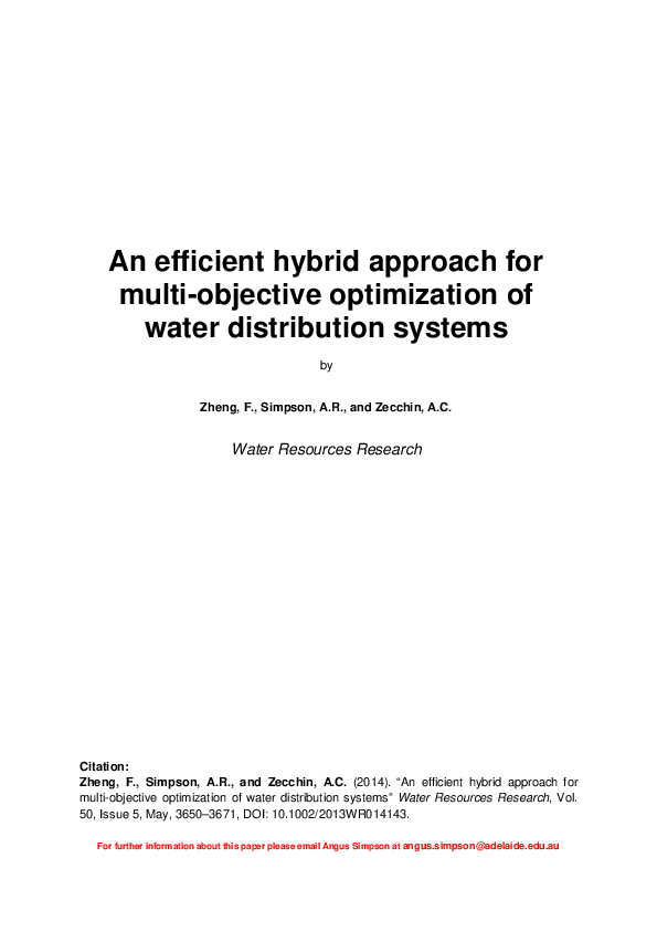 Pdf An Efficient Hybrid Approach For Multiobjective Optimization Of