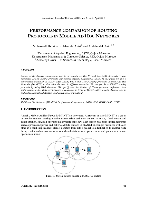 Pdf Performance Comparison Of Routing Protocols In Mobile Ad Hoc Networks