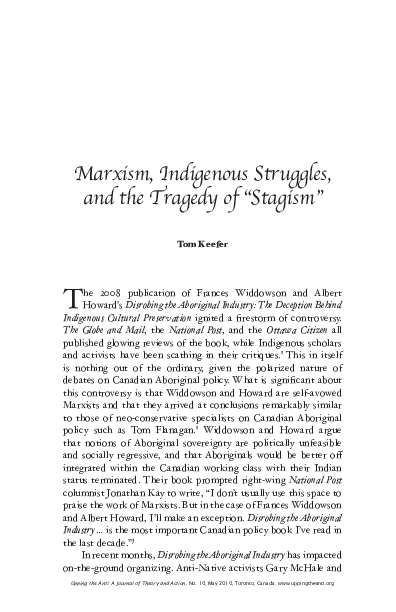 (PDF) Marxism, Indigenous Struggles, and the Tragedy of "Stagism"