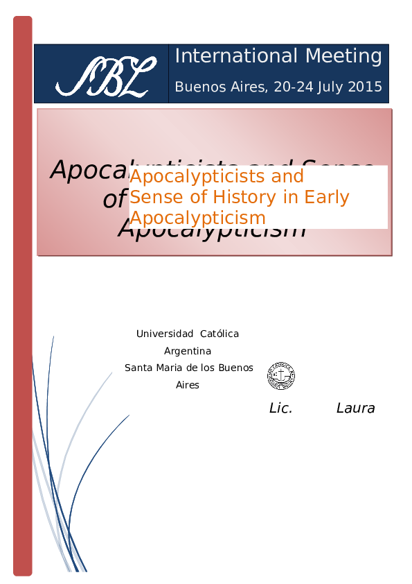 (DOC) Apocalypticists and Sense of History in Early Apocalypticism.