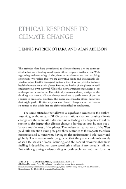 (PDF) Ethical Response to Climate Change