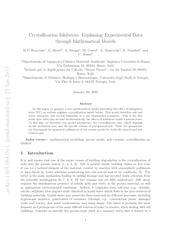 (PDF) Crystallization Inhibitors: Explaining Experimental Data through ...