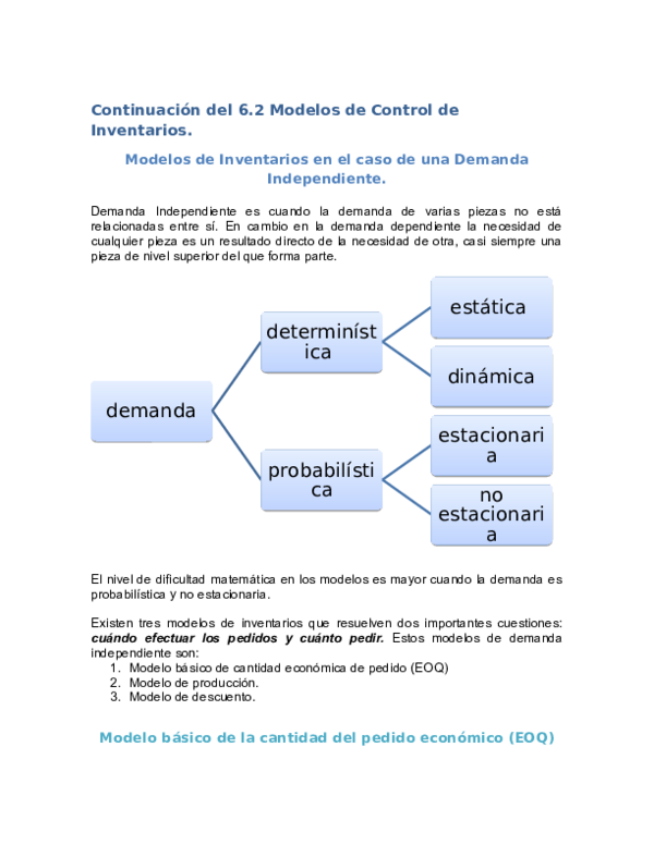(DOC) Continuación del 6.2 Modelos de Control de Inventarios