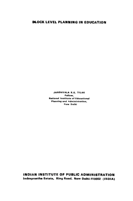 (PDF) Block level planning in education