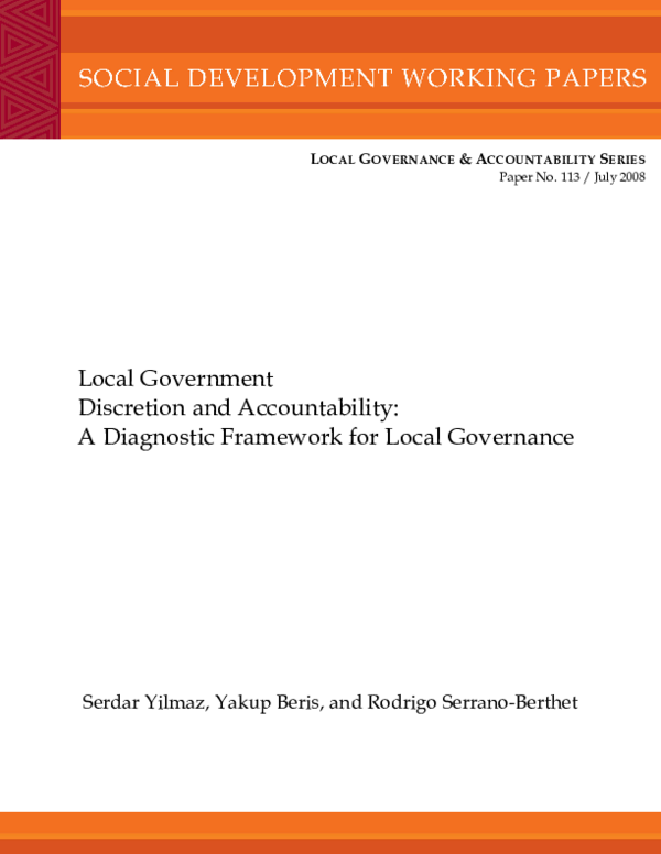 (PDF) Local Government Discretion and Accountability: A Diagnostic ...