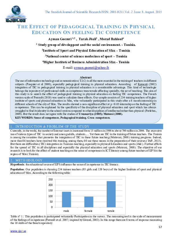 (PDF) THE EFFECT OF PEDAGOGICAL TRAINING IN PHYSICAL EDUCATION ON ...