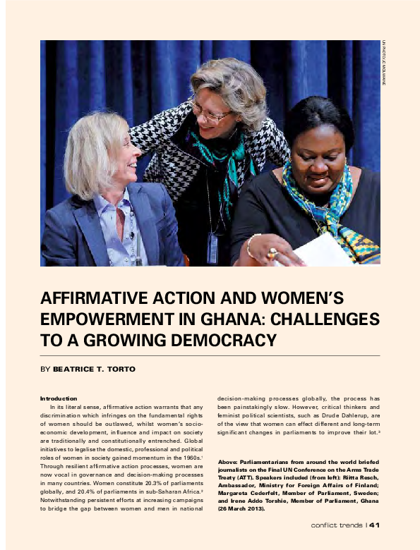 (PDF) Affirmation Action & Women's Empowerment in Ghana: Challenges to ...