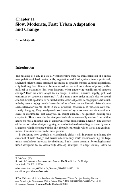 (PDF) Slow, Moderate, Fast: Urban Adaptation and Change