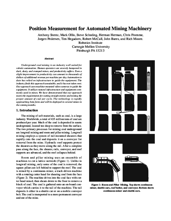 (PDF) Position Measurement for Automated Mining Machinery