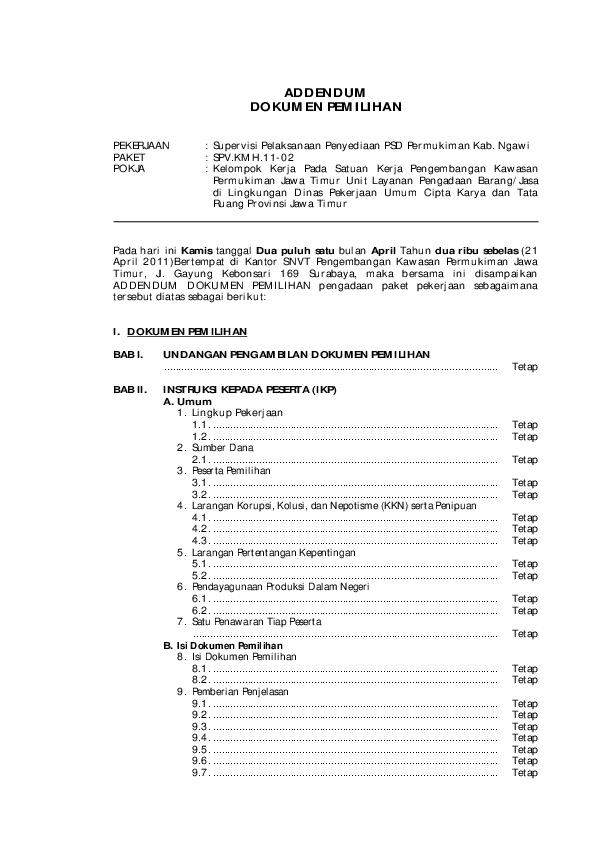 (PDF) ADDENDUM DOKUMEN PEMILIHAN