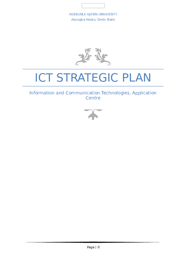 (DOC) ICT STRATEGIC PLAN for AAUA