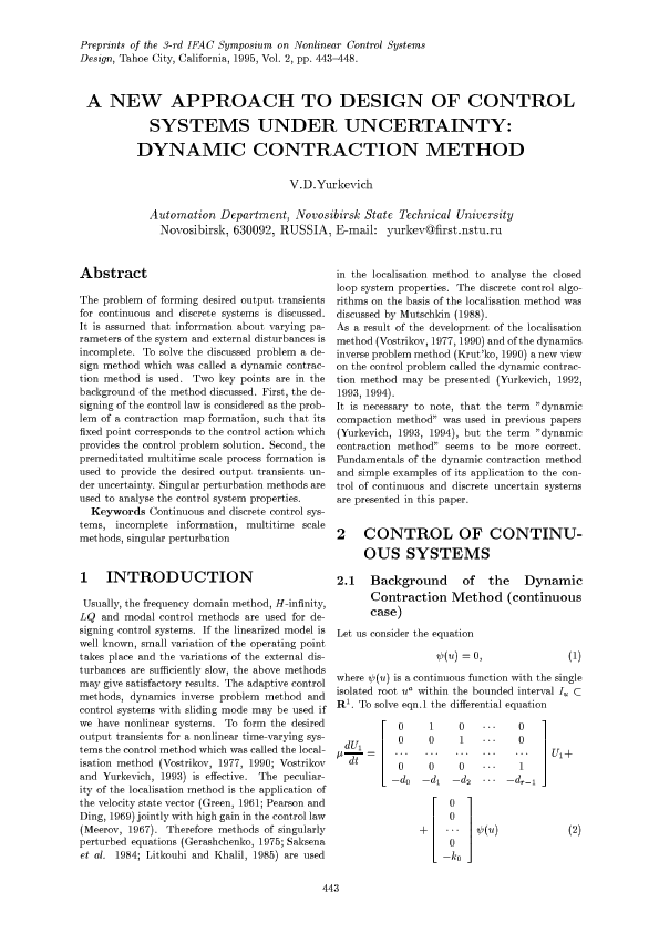 (PDF) A new approach to design of control systems under uncertainty ...