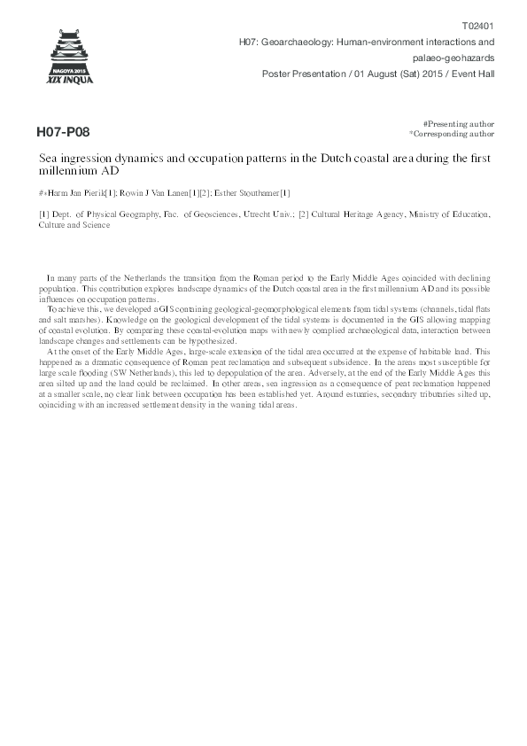 (PDF) [Abstract INQUA 2015] Pierik et al. 2015 - Sea ingression ...