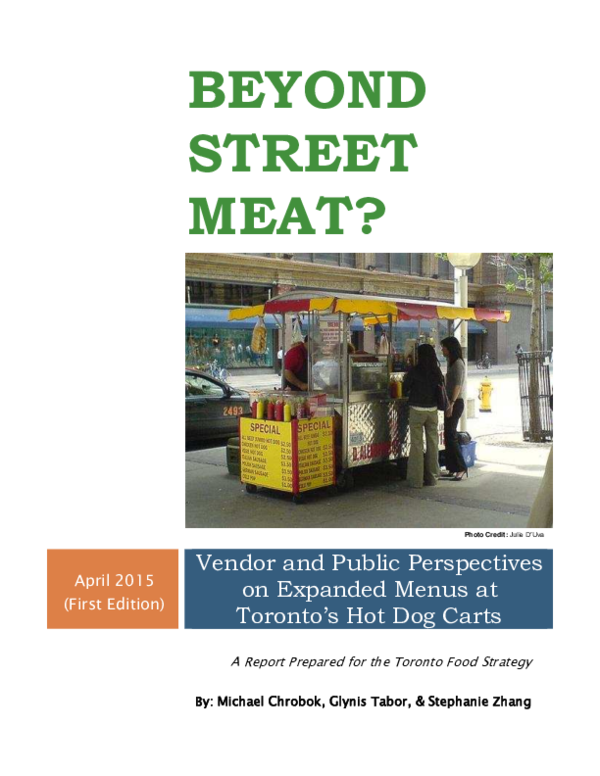 (PDF) Beyond Street Meat? Vendor and Public Perspectives on Expanded ...