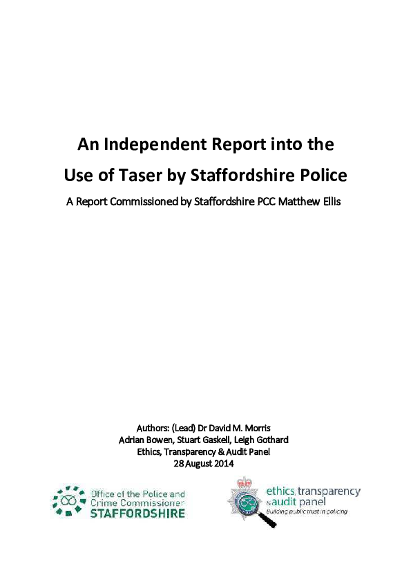 (PDF) An Independent Report into the Use of Taser by Staffordshire Police