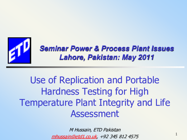 (PDF) Use of Replication and Portable Hardness Testing for High ...