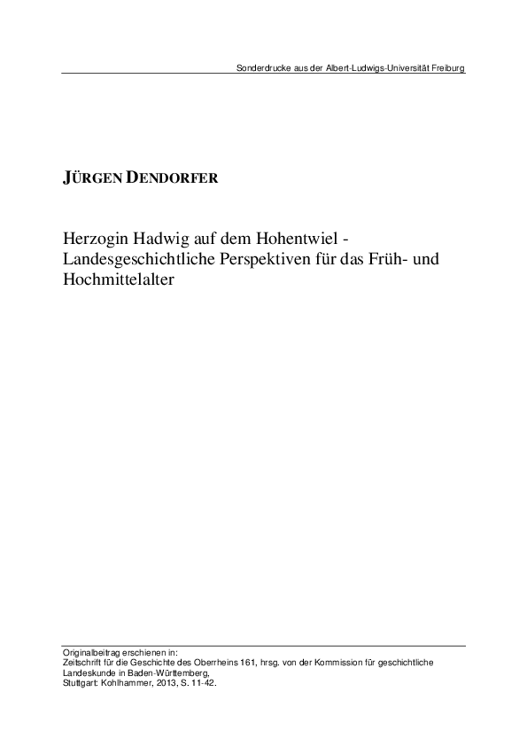 (PDF) Herzogin Hadwig auf dem Hohentwiel - Landesgeschichtliche ...
