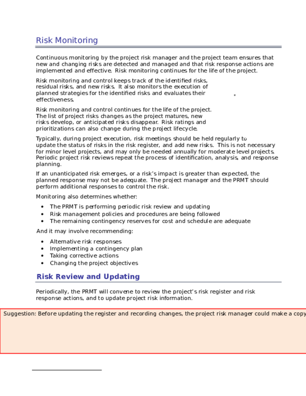 (DOC) Risk Monitoring