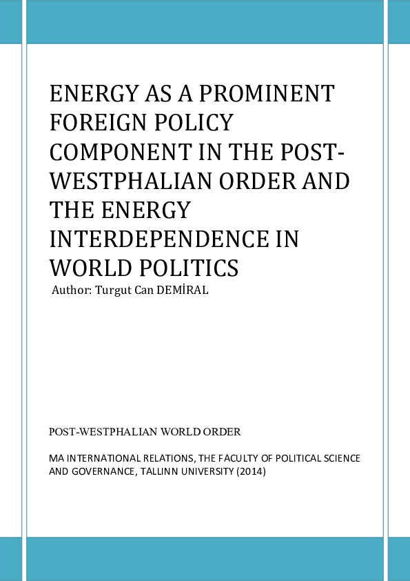 (PDF) Energy as a Prominent FP Component in the Post-Westphalian Order ...