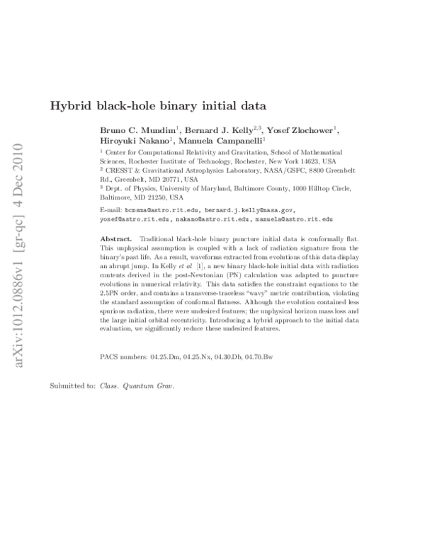 (PDF) Hybrid black-hole binary initial data