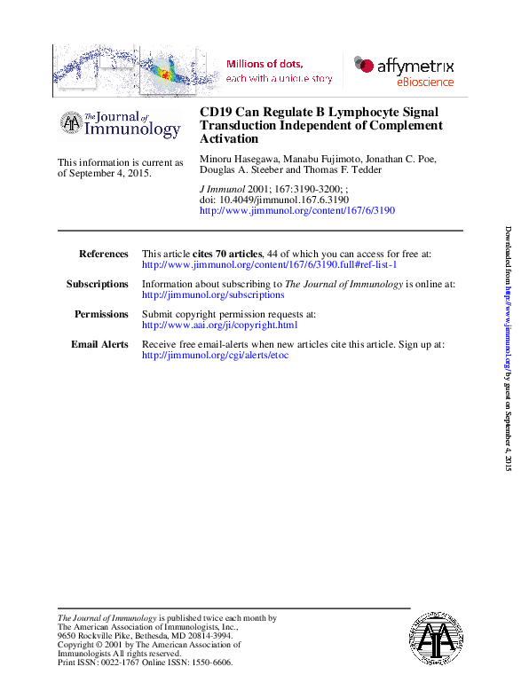 (PDF) Complement Activation Signal Transduction Independent of CD19 Can ...