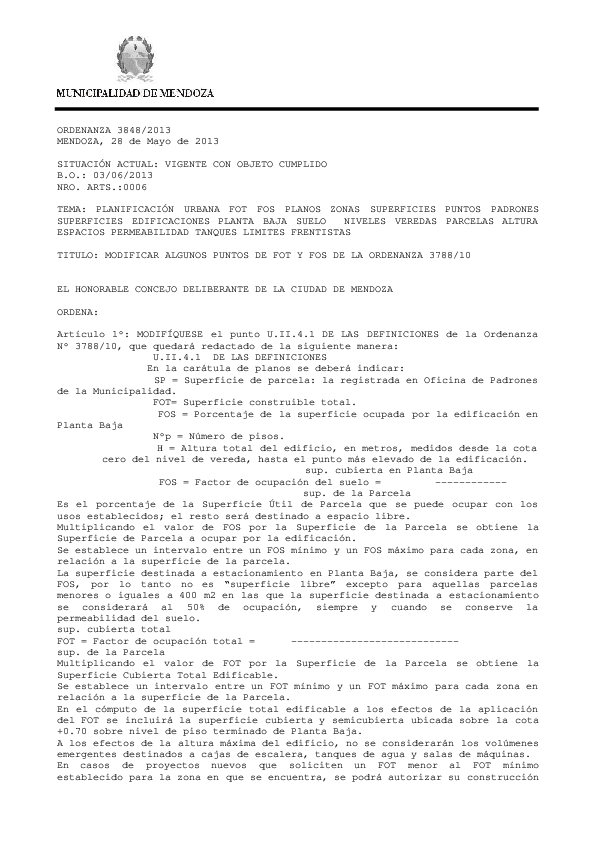 (PDF) Ordenanza Código de Edificación Ciudad de Mendoza