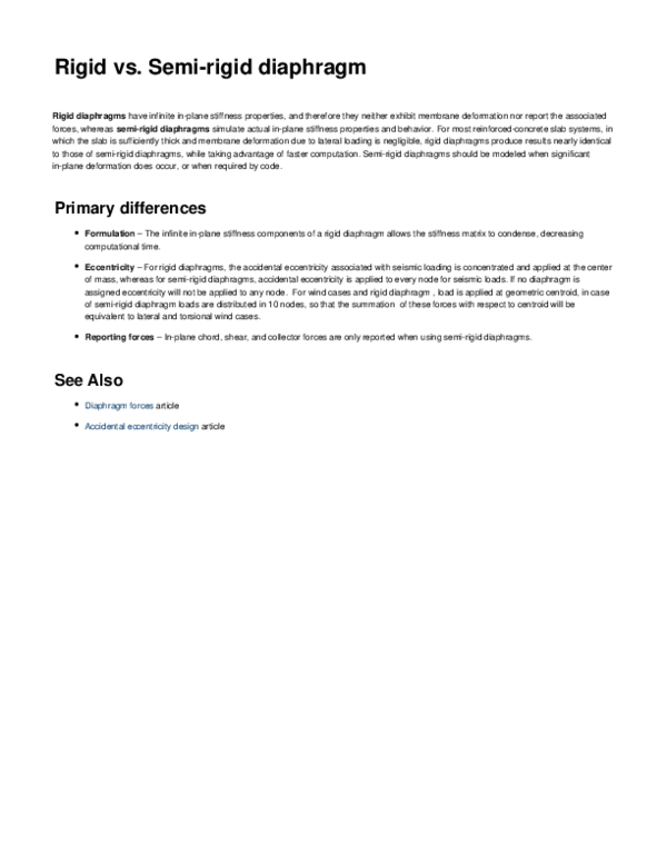 (PDF) Rigid vs. Semi-rigid diaphragm by CSI ETABS