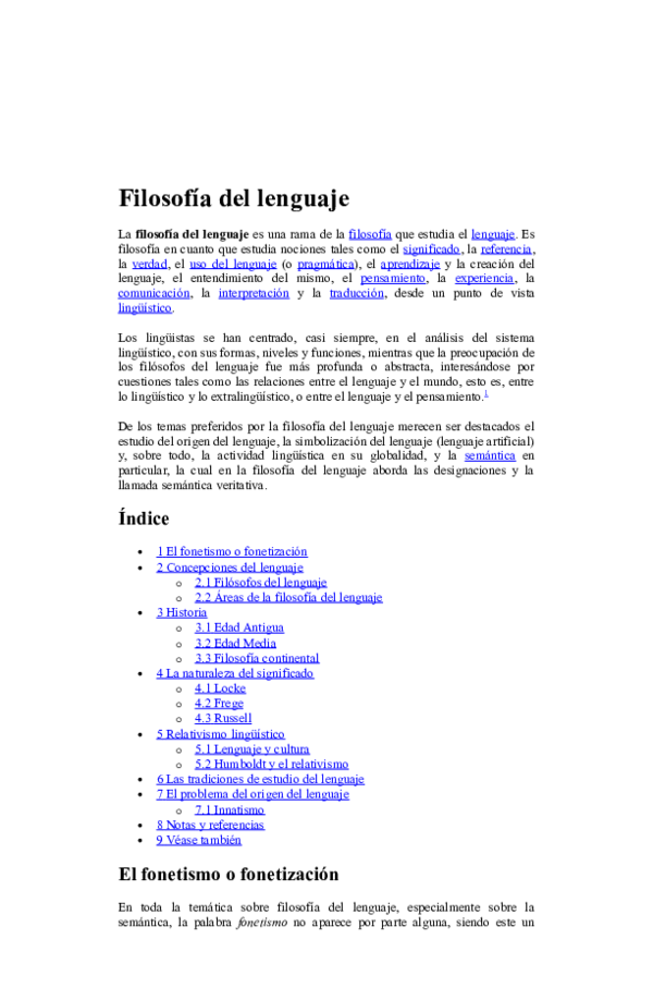 (DOC) Filosofía del lenguaje