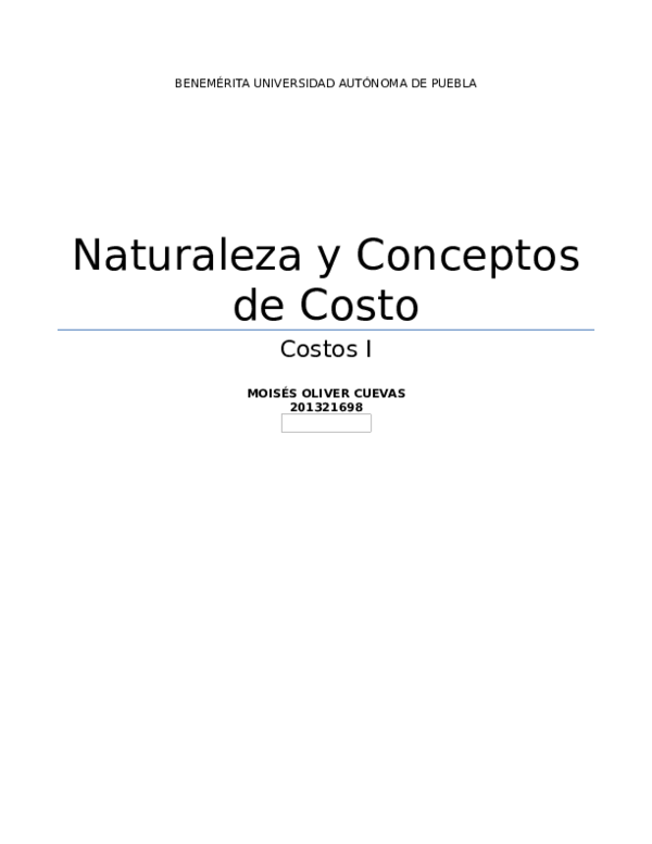 (DOC) Naturaleza y Conceptos de Costo