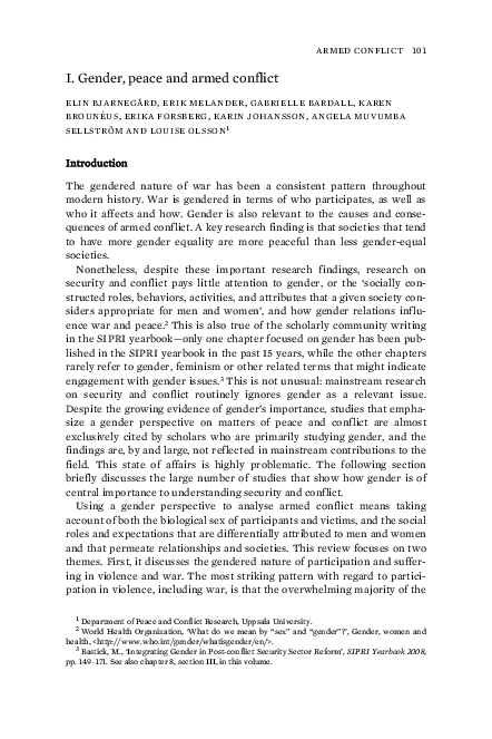 (PDF) Gender, Peace and Armed Conflict - SIPRI Yearbook 2015, Chpt 4