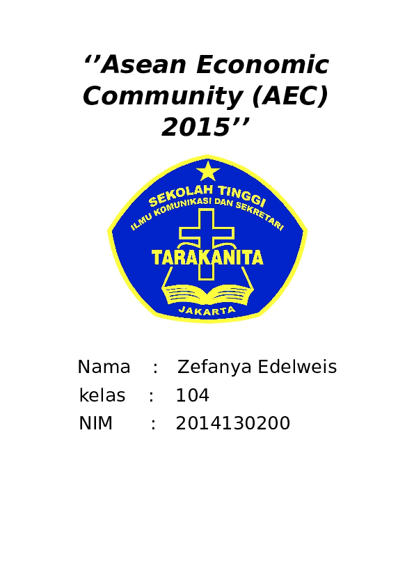 (DOC) Asean Economic Community