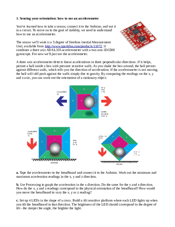 (PDF) 1. Sensing your orientation: how to use an accelerometer