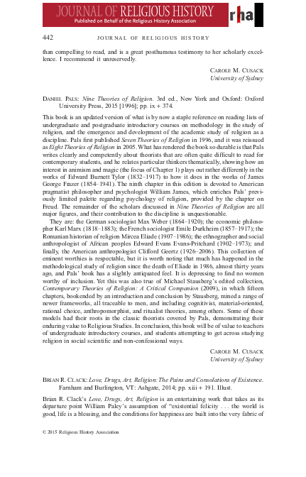 (PDF) Daniel Pals, Nine Theories of Religion