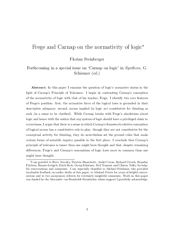 A New Bridge Principle For The Normativity Of Logic – XNCUC