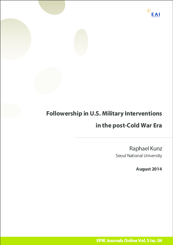 (PDF) Followership in U.S. Military Interventions in the post-Cold War Era