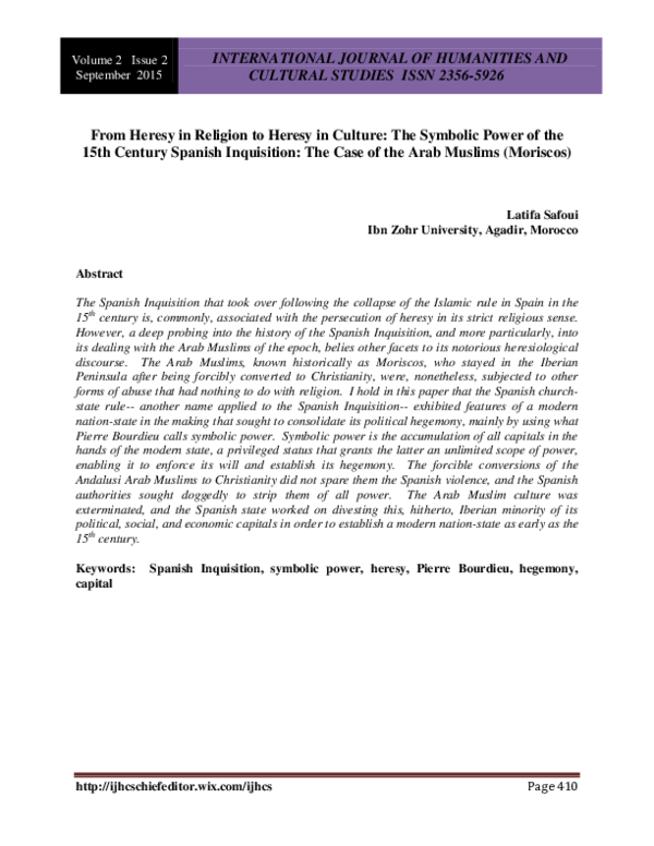 (PDF) From Heresy in Religion to Heresy in Culture: The Symbolic Power ...