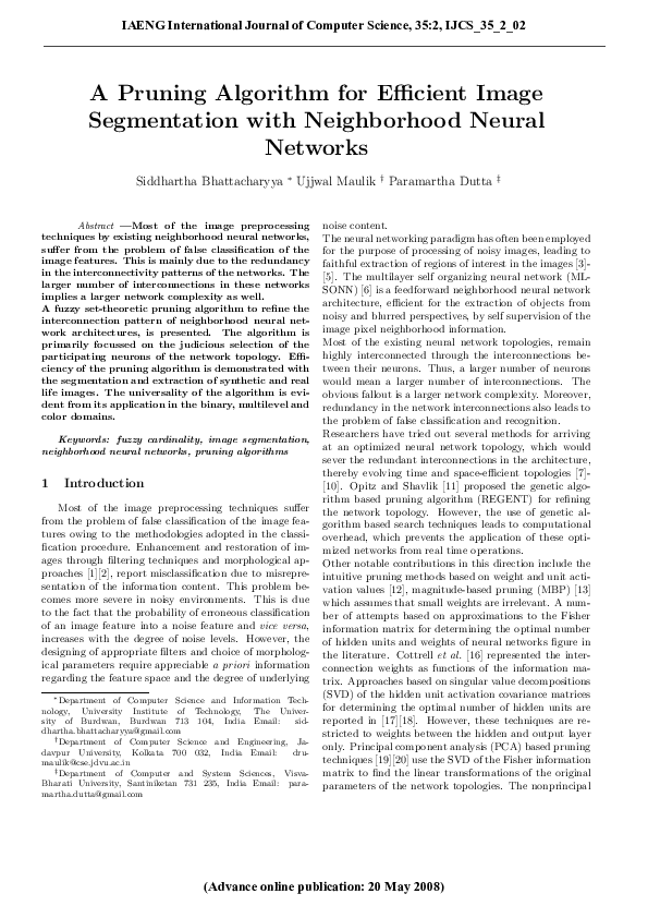 Pdf A Pruning Algorithm For Efficient Image Segmentation With