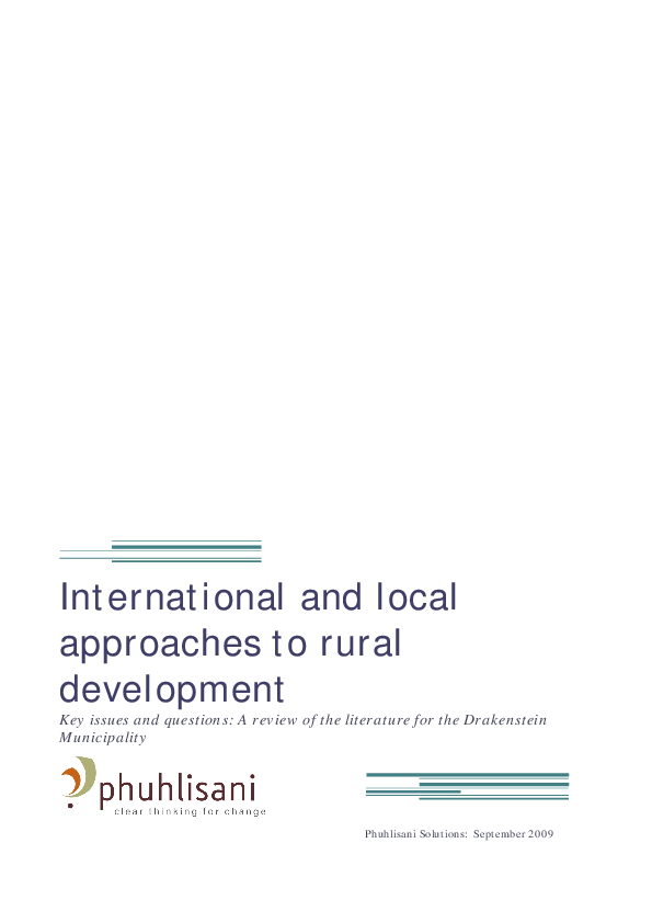 (PDF) International and local approaches to rural development
