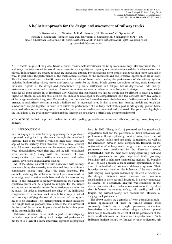 (PDF) A holistic approach for the design and assessment of railway tracks