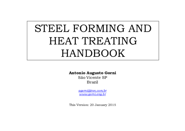 (PDF) Steel Forming and Heat Treating Handbook
