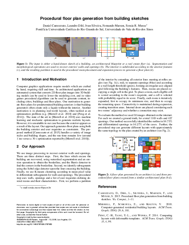 (PDF) Procedural floor plan generation from building sketches
