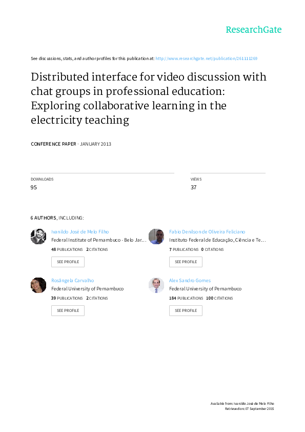 (PDF) Distributed interface for video discussion with chat groups in ...