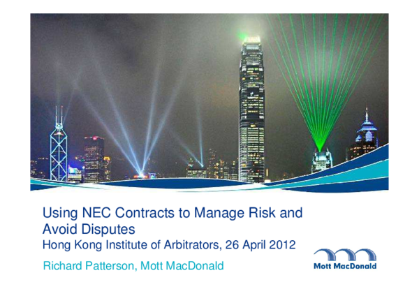 (PDF) Using NEC Contracts to Manage Risk and Avoid Disputes