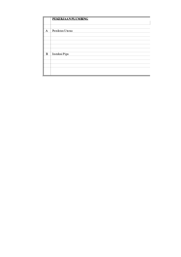 (XLS) Contoh Perhitungan Nilai Progress Pekerjaan Plumbing